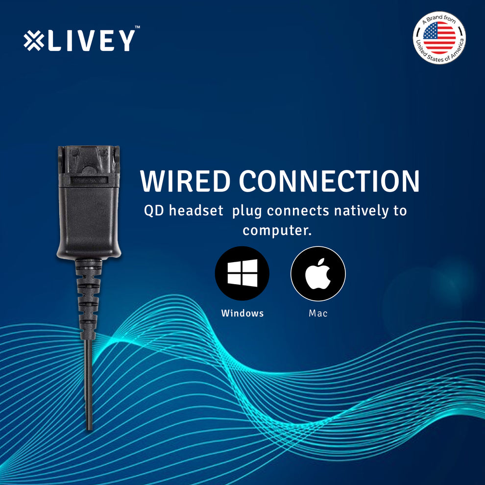 LIVEY 510DP QD + USB Combo Headset – LIVEY Technologies - USA